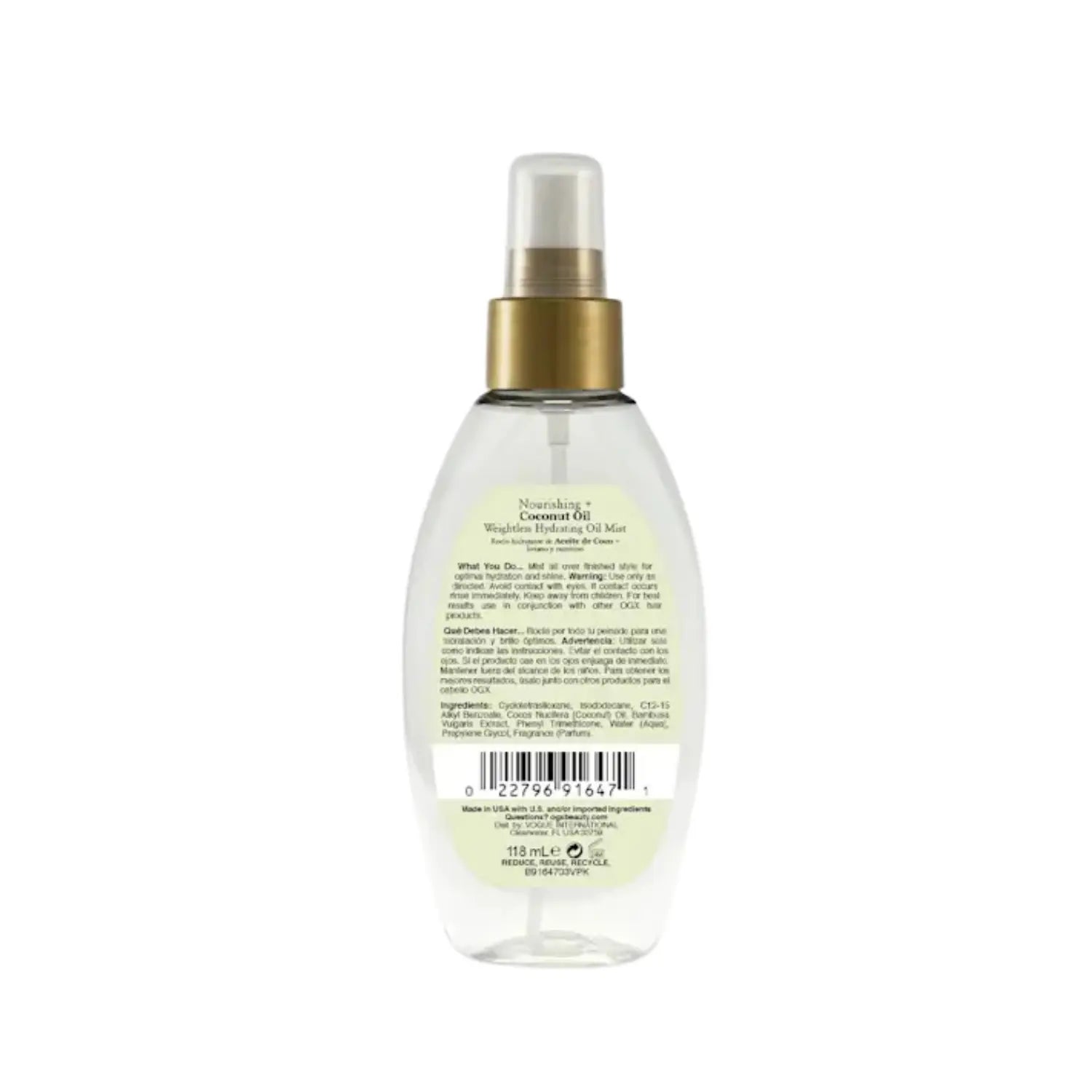 Buy OGX Beauty Nourishing Coconut Hydrating Hair Oil Spray online ...